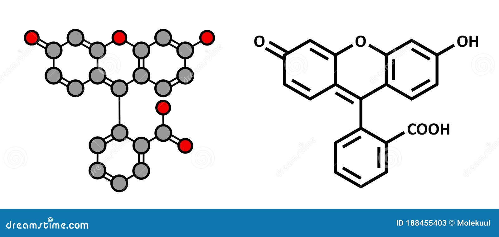 Fluorescein Fluorescent Molecule Stock Illustration - Illustration of ...