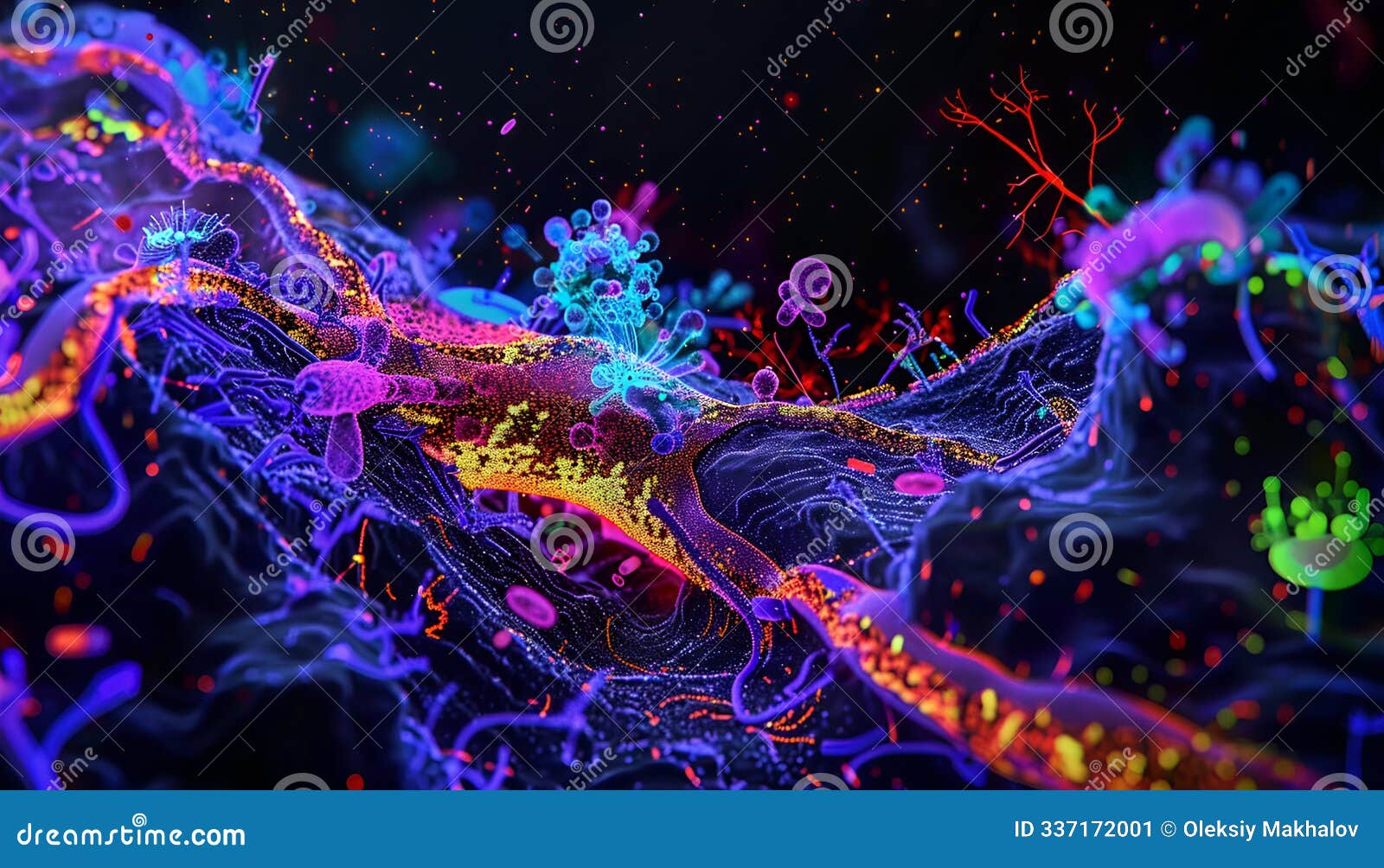 Fluorescence Microscopy Image Capturing Distribution of Specific Type ...