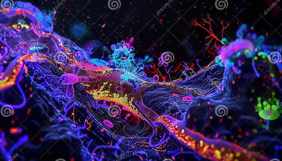 Fluorescence Microscopy Image Capturing Distribution of Specific Type ...