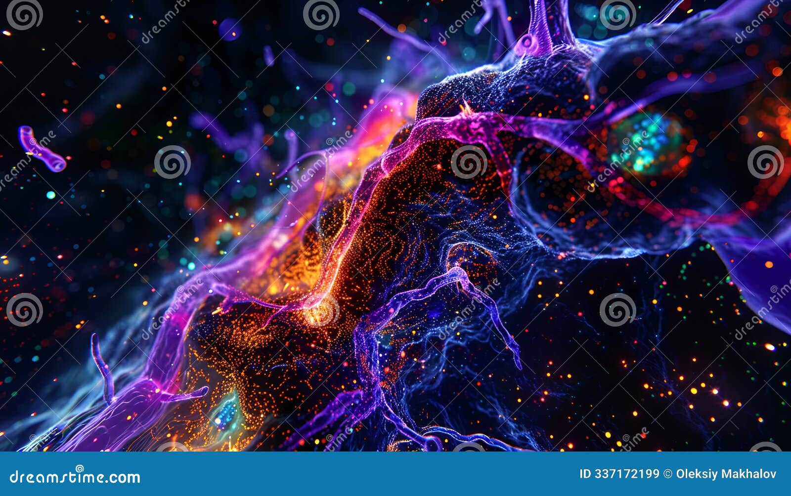 Fluorescence Microscopy Image Capturing Distribution of Specific Type ...