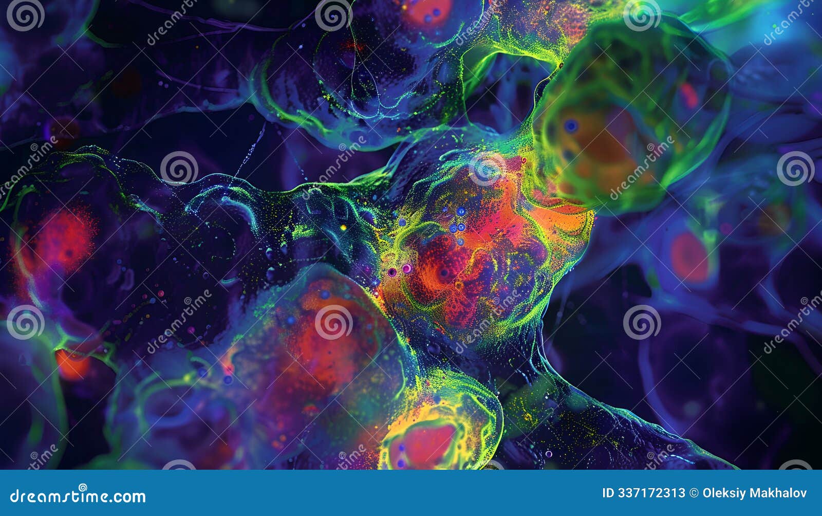 Fluorescence Microscopy Image Capturing Distribution Of Specific Type ...