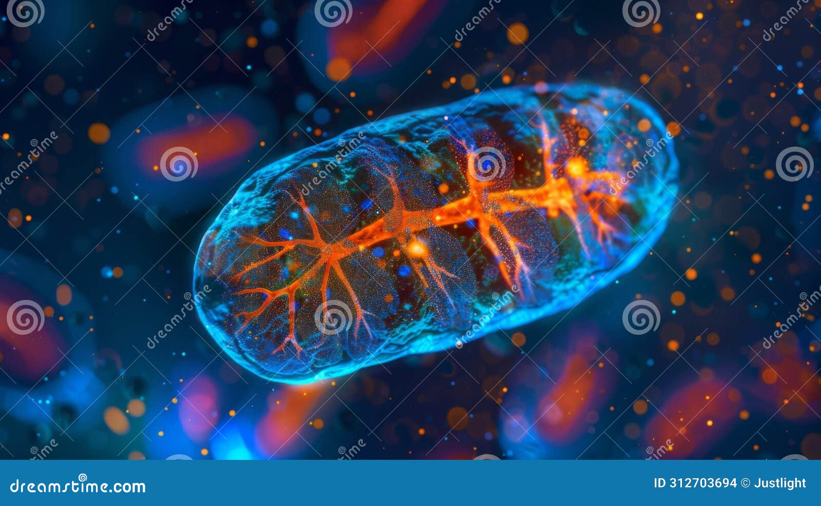 A Fluorescence Microscopy Image of a Mitochondrion Showing the ...