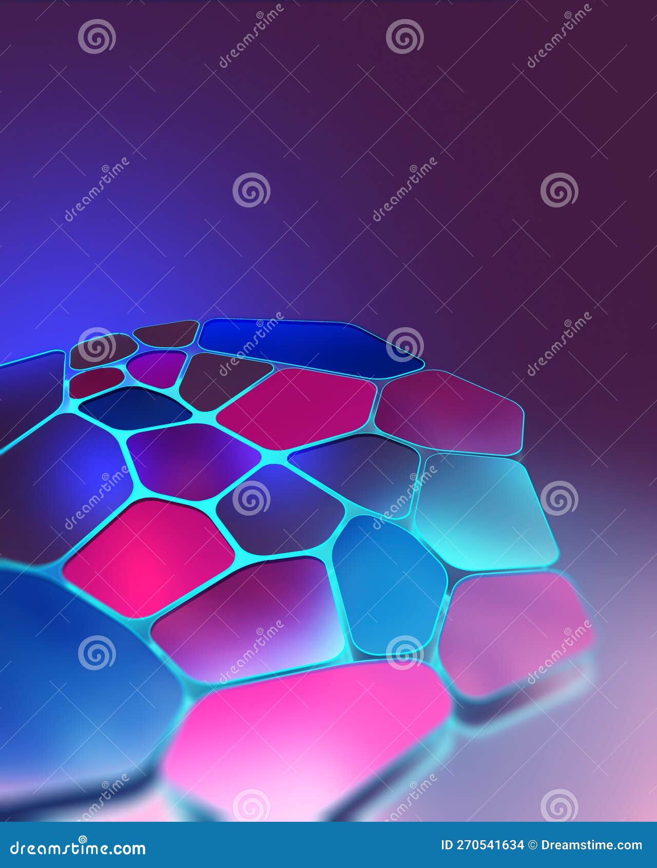 Fluorescent Array Of Cells, Neon Neural Network Royalty-Free Cartoon ...