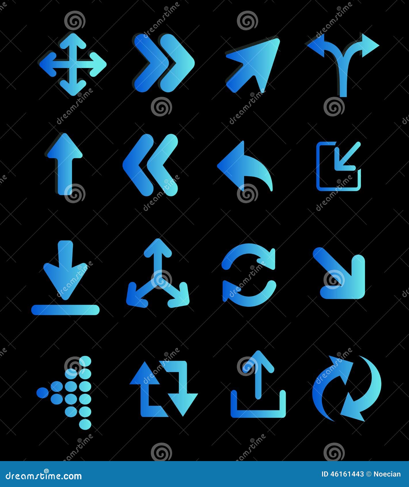 Fluorescent blue arrows stock illustration. Illustration of design ...