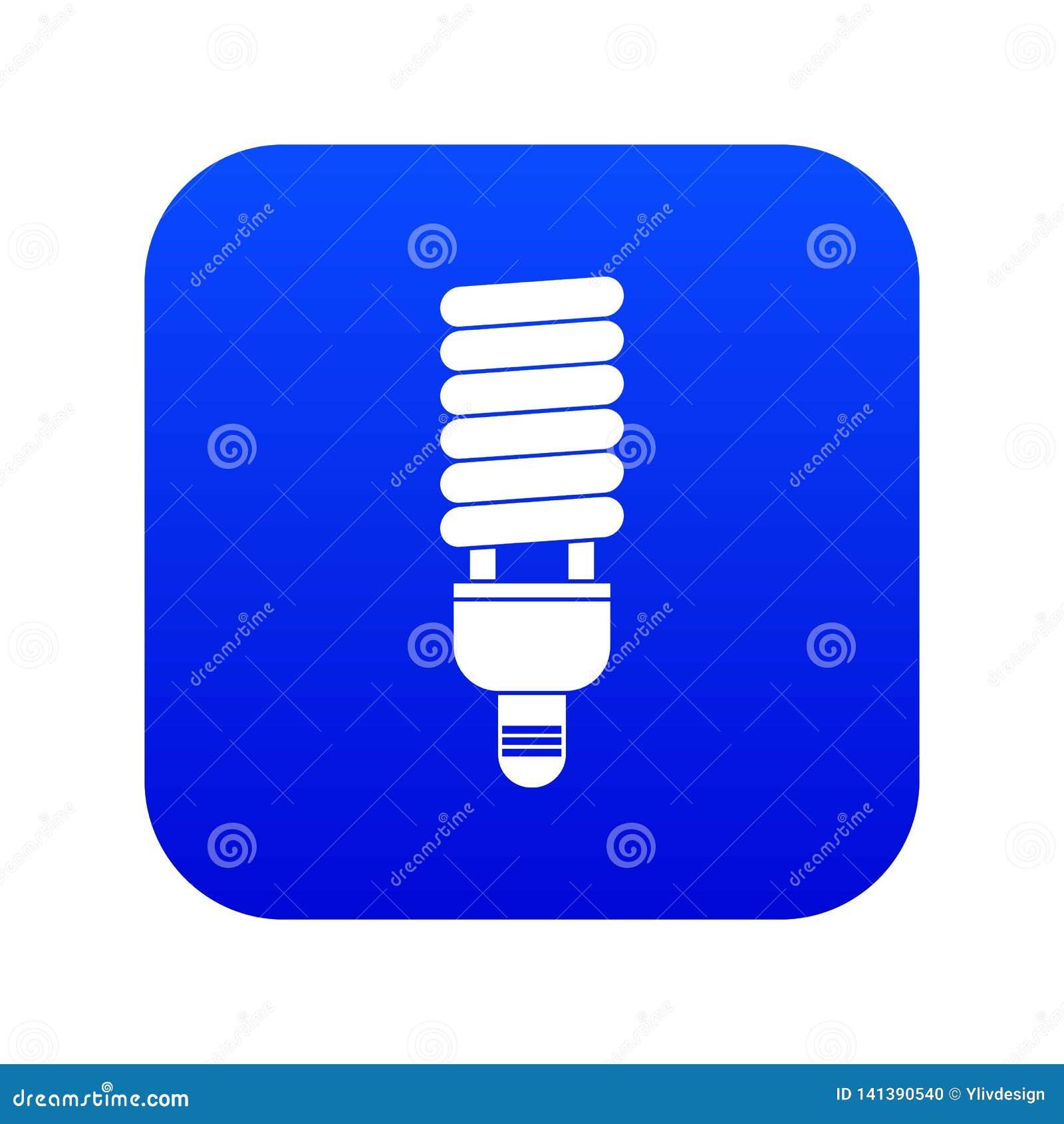 Fluorescent Bulb Icon Digital Blue Stock Vector - Illustration of blue ...
