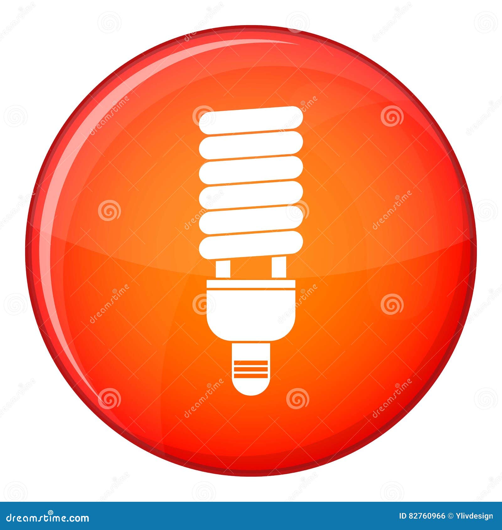 Fluorescent Bulb Icon, Flat Style Stock Vector - Illustration of ...
