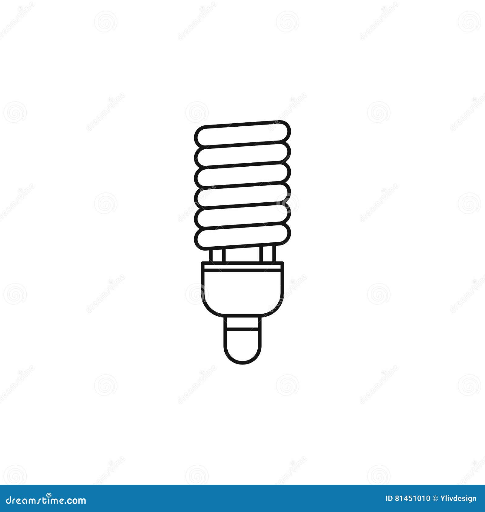Fluorescent Bulb Icon, Outline Style Stock Vector - Illustration of ...