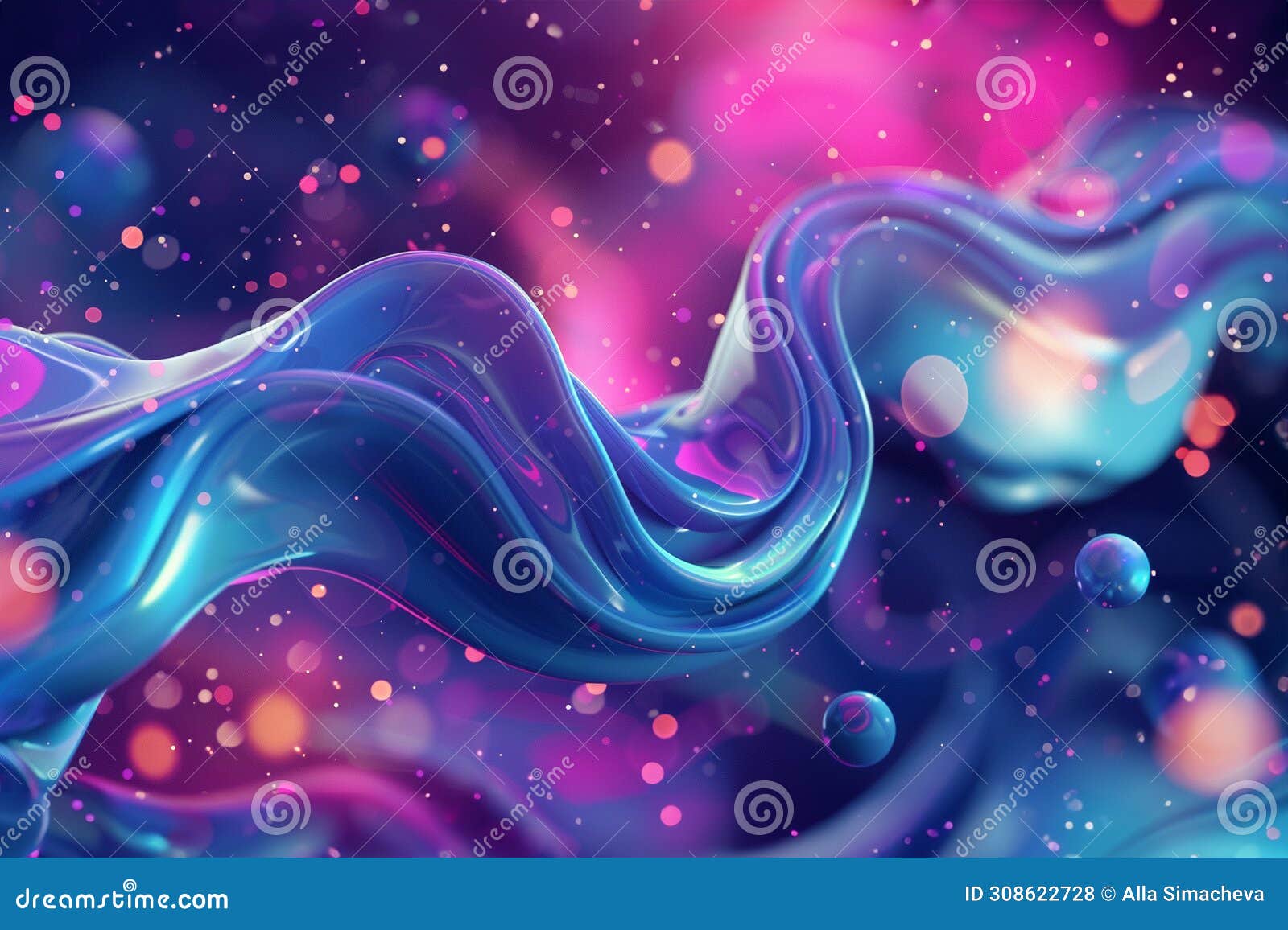 Fluorescent Colors Fluid 3d Splash on Pink Background Stock Photo ...