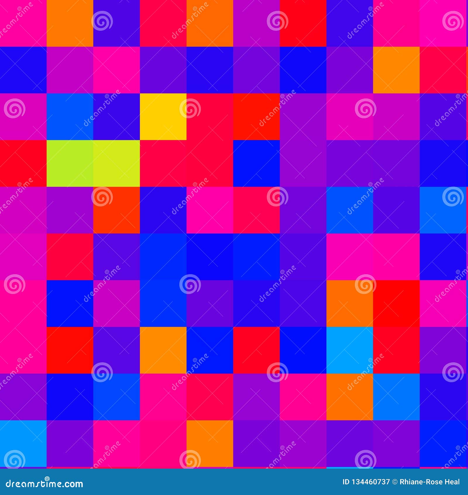 Fluorescent Coloured Pixel Squares Stock Image - Image of blue, design ...