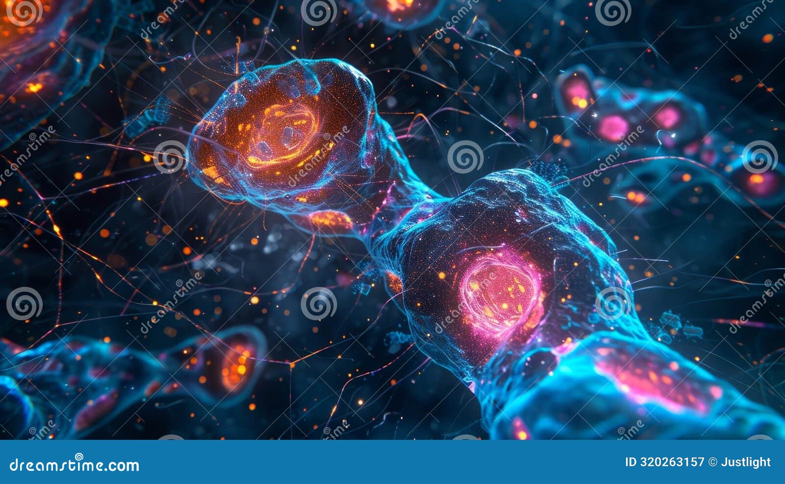 A Fluorescent Image of a Cell in the G1 Phase with Visible Centrosomes ...