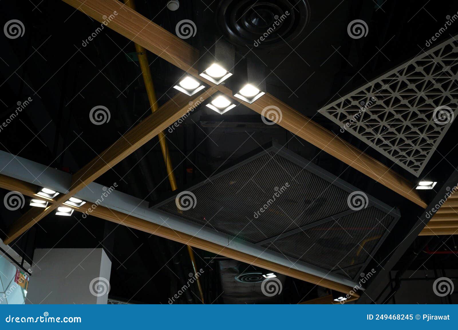 Fluorescent Lamp on the Ceiling Stock Image - Image of economy ...
