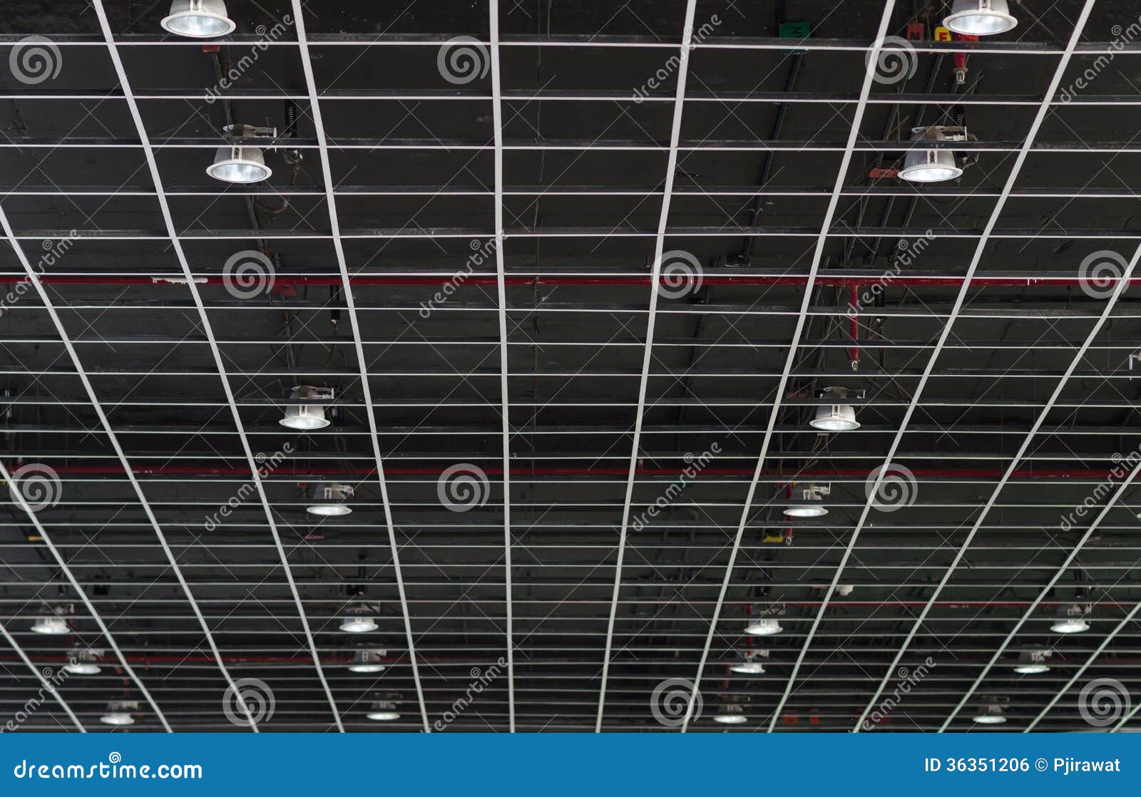 Fluorescent Lamp on the Ceiling Stock Photo - Image of creativity ...