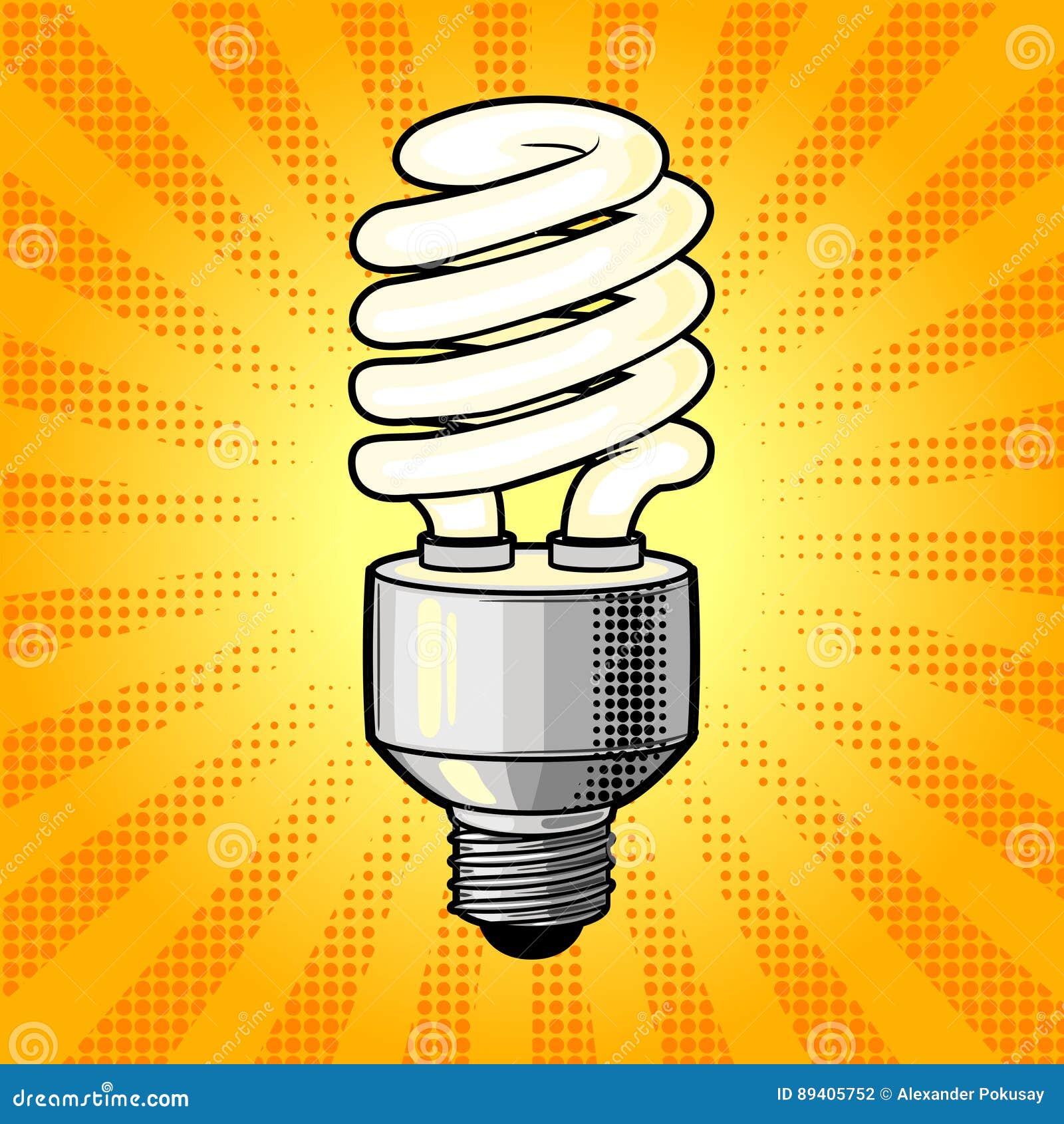 Fluorescent Lamp Comic Book Style Vector Stock Vector - Illustration of ...