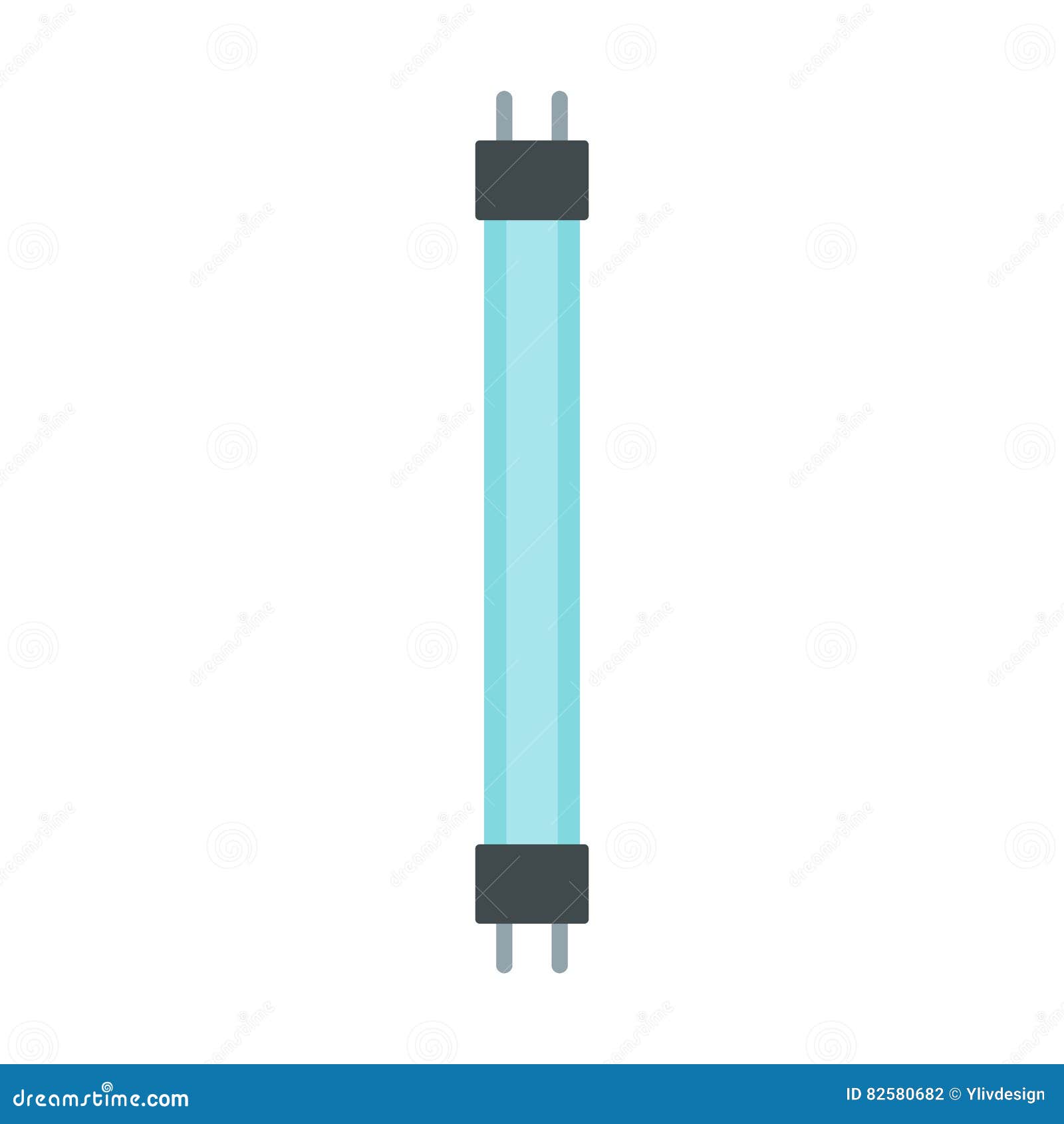 Fluorescent Lamp Icon, Flat Style Stock Vector - Illustration of ...