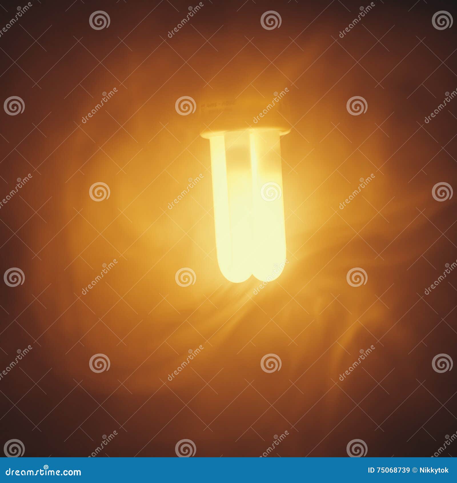 Fluorescent Lamp, Warm Light Stock Image - Image of closeup ...