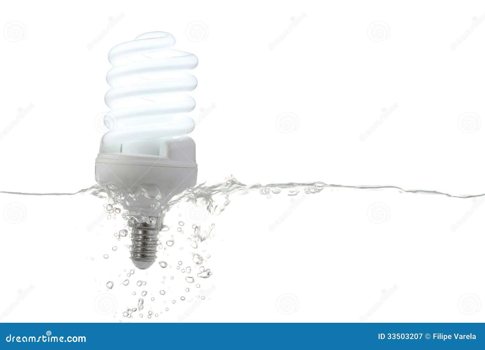 Fluorescent Lamp on, in Water - Renewable Energy Stock Image - Image of ...