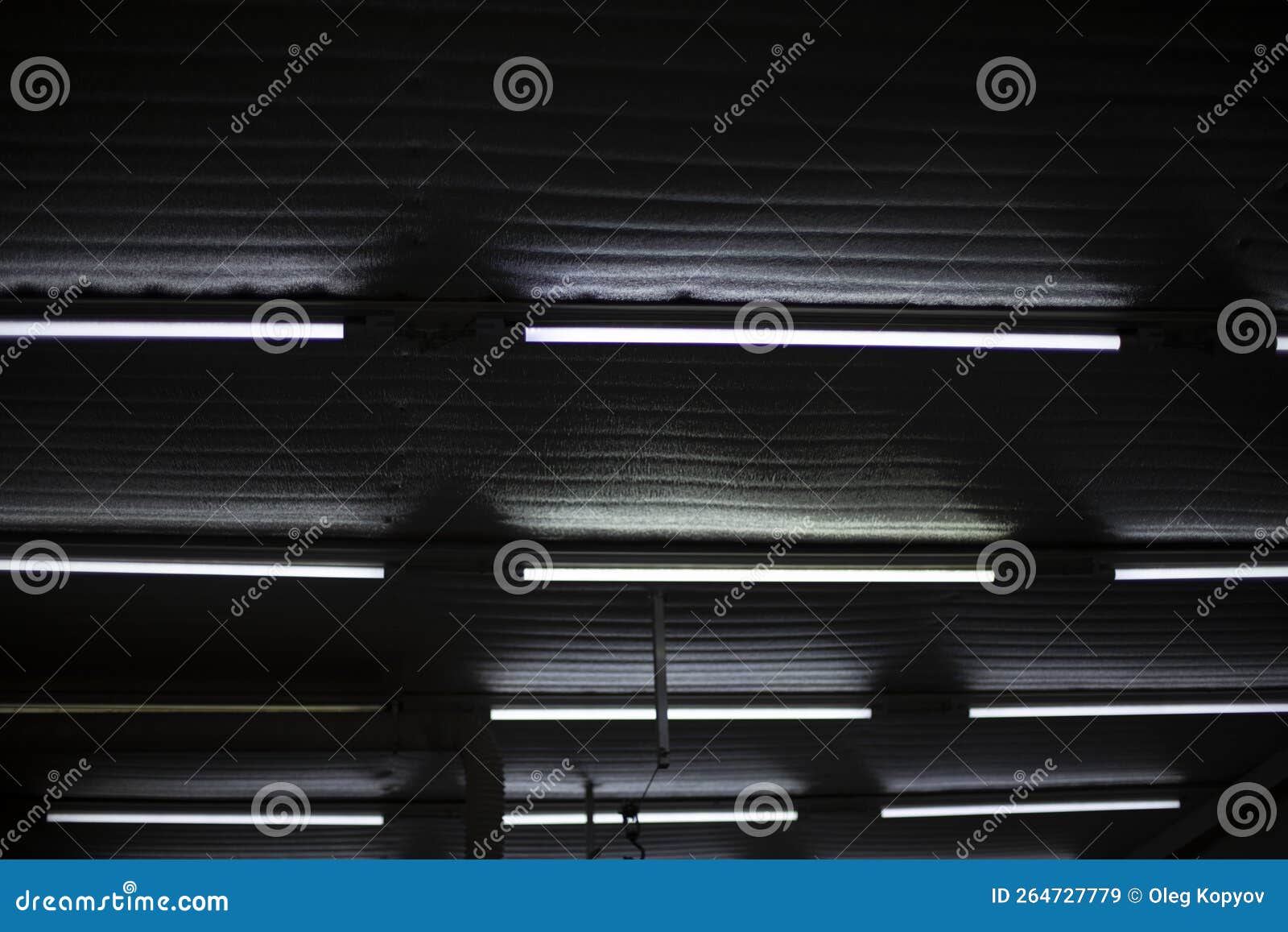 Fluorescent Lamps. Ceiling in Production Room Stock Image - Image of ...