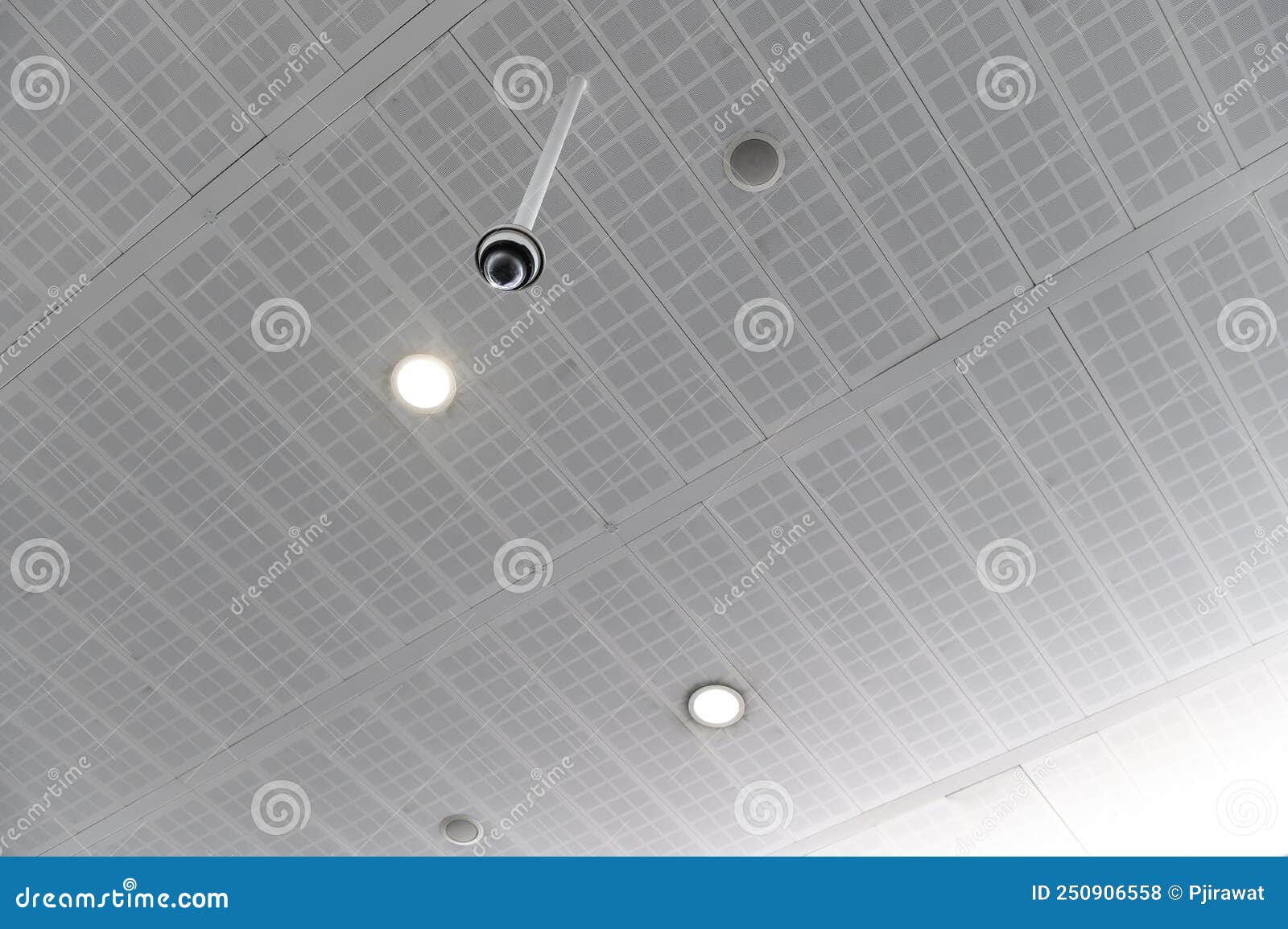 Fluorescent Lamps on the Modern Ceiling Stock Photo - Image of ...