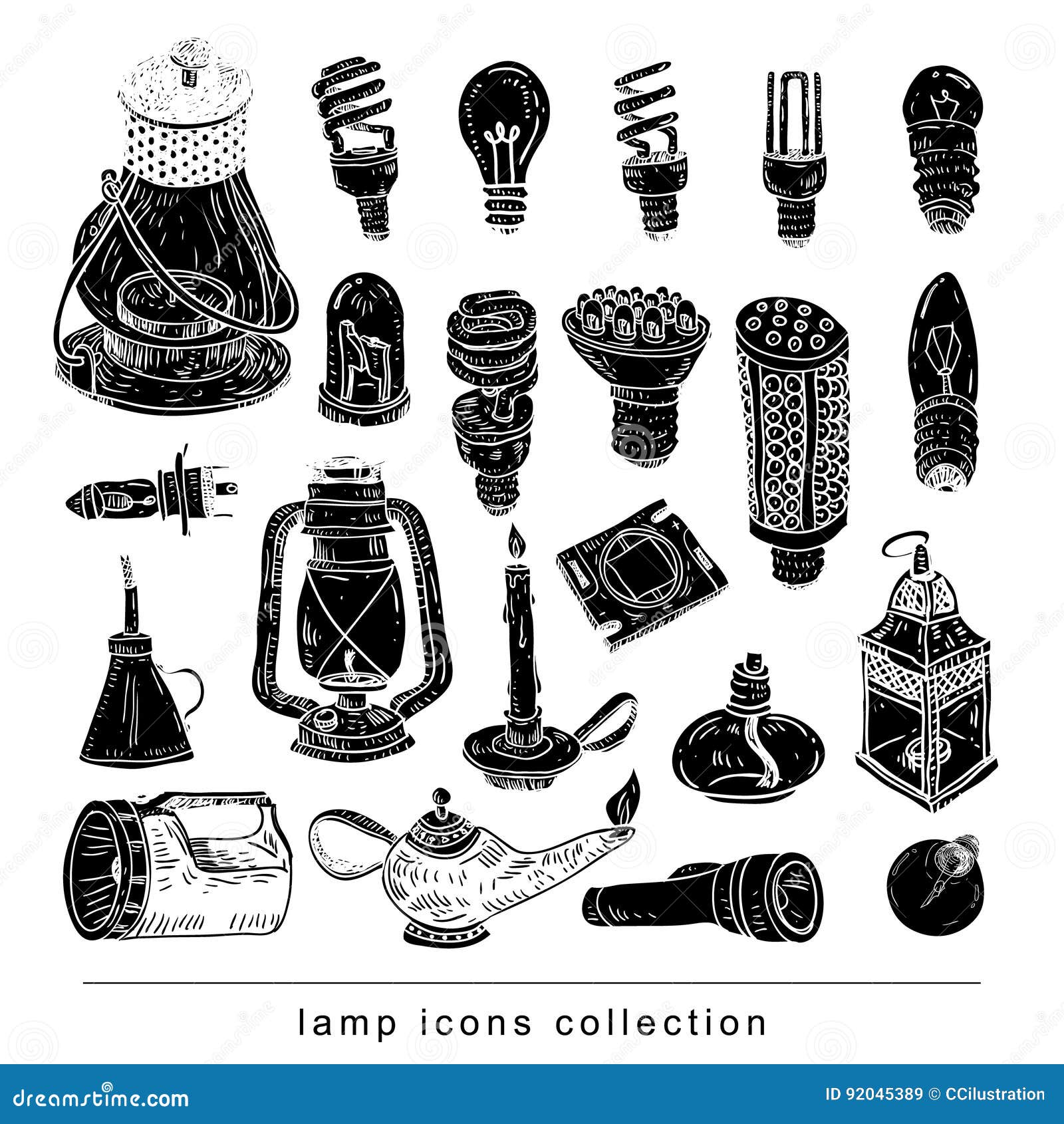 Fluorescent Light Bulb Icon - Vector Illustration. Stock Vector ...