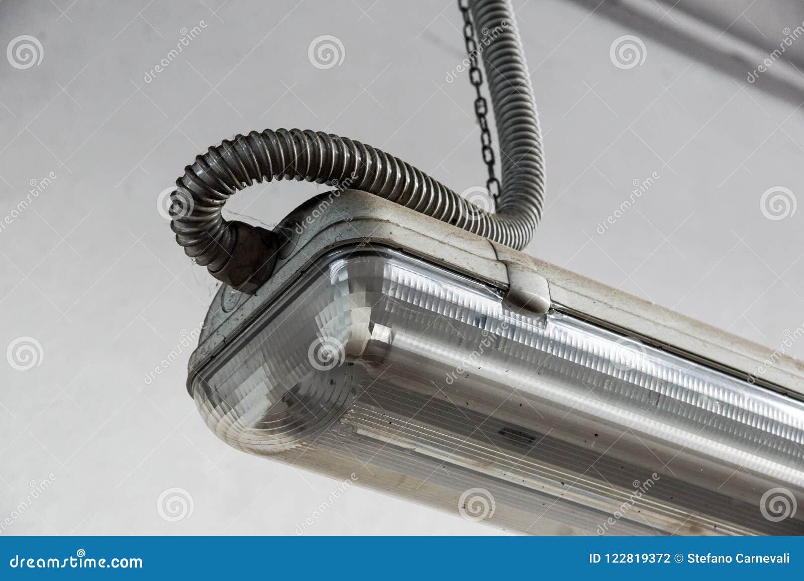 Fluorescent Light on the Industrial Factory Stock Photo - Image of ...