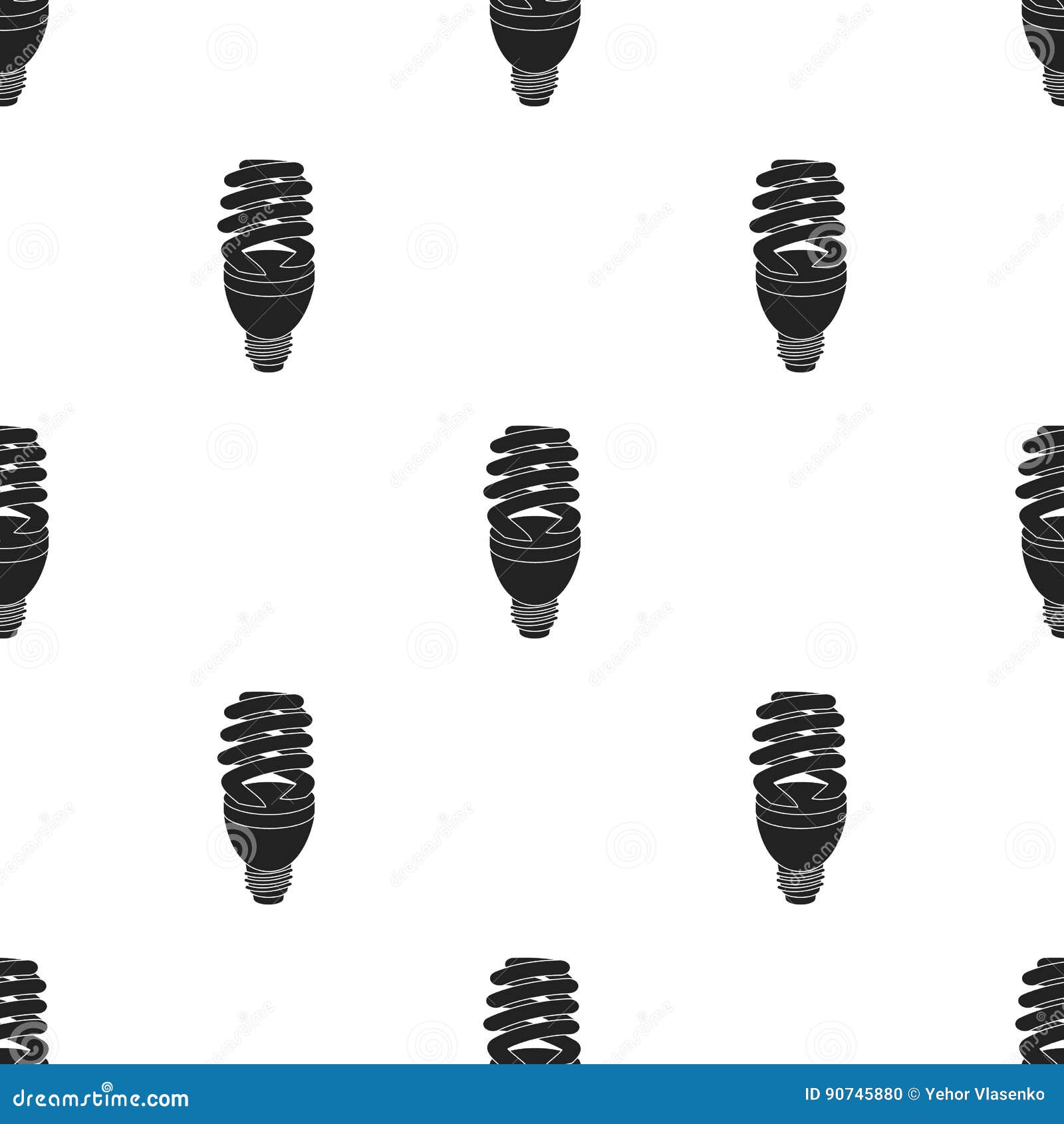 Fluorescent Lightbulb Icon in Black Style Isolated on White Background ...