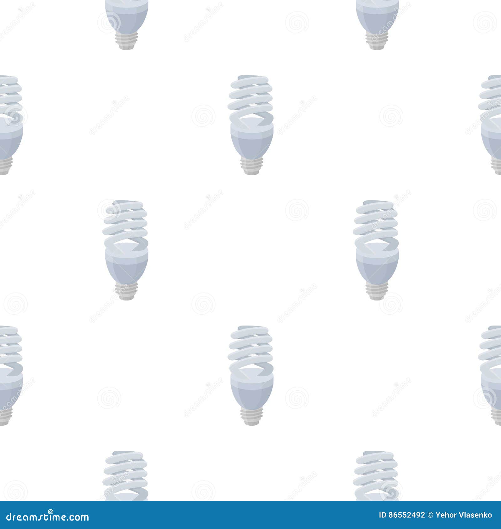 Fluorescent Lightbulb Icon in Cartoon Style Isolated on White ...