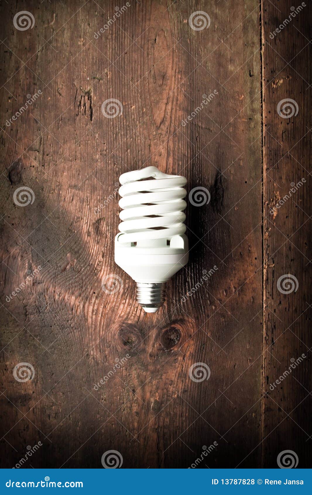 Fluorescent Lightbulb on Wood Stock Photo - Image of light, global ...