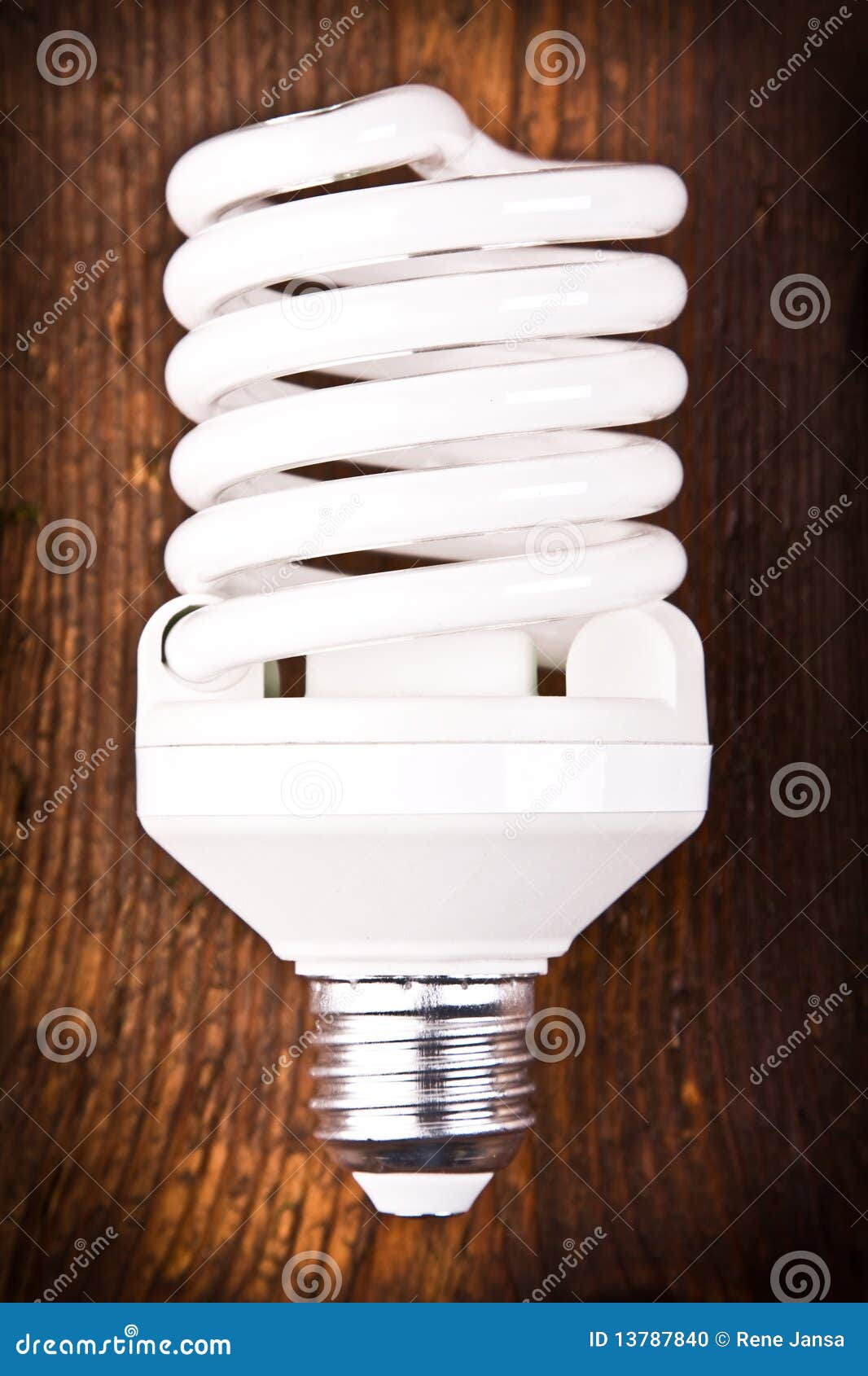 Fluorescent Lightbulb on Wood Stock Photo - Image of natural, earth ...