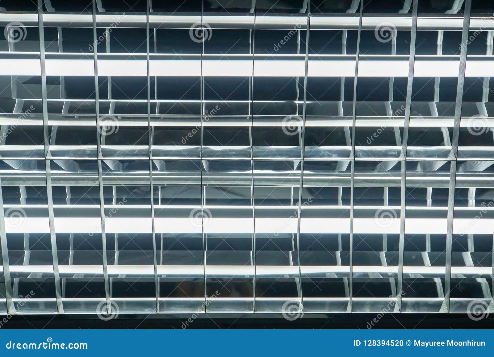 Fluorescent Lighting on the Building Ceiling Stock Photo - Image of ...