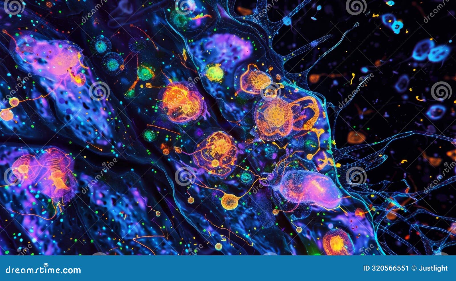 Fluorescent Microscopy Image Capturing the Distribution of Dopamine ...