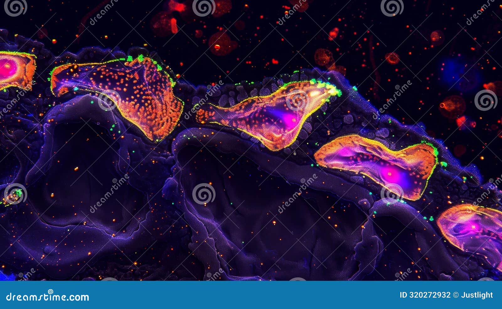 Fluorescent Microscopy Image of the Synaptic Cleft Showcasing the ...