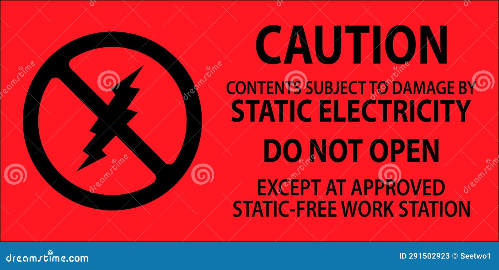 Fluorescent Red Anti-Static Labels Caution Do Not Open Stock Vector ...