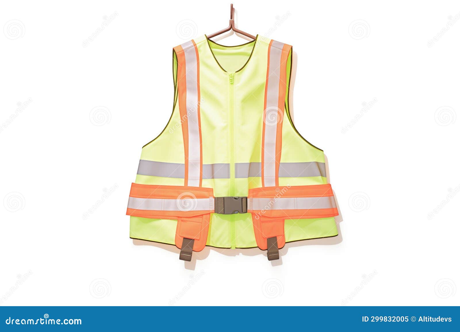 Fluorescent Safety Vest on a White Background Stock Image - Image of ...