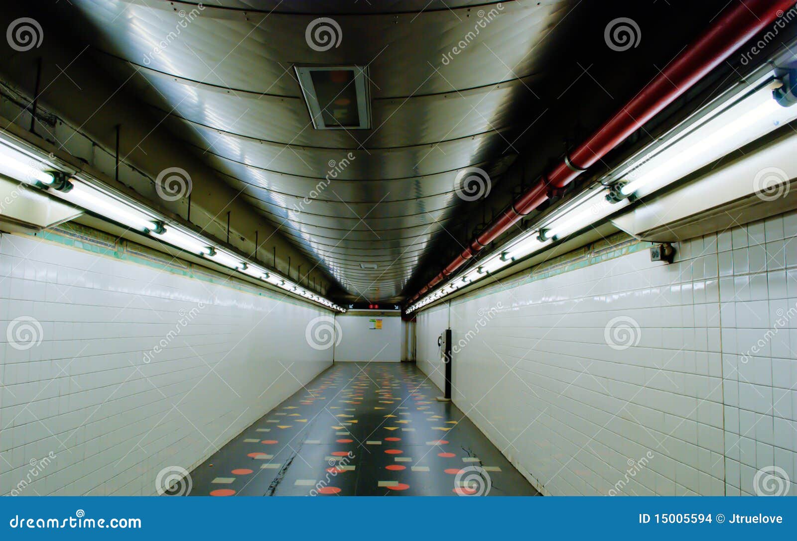 Fluorescent Subway Hallway stock photo. Image of metro - 15005594
