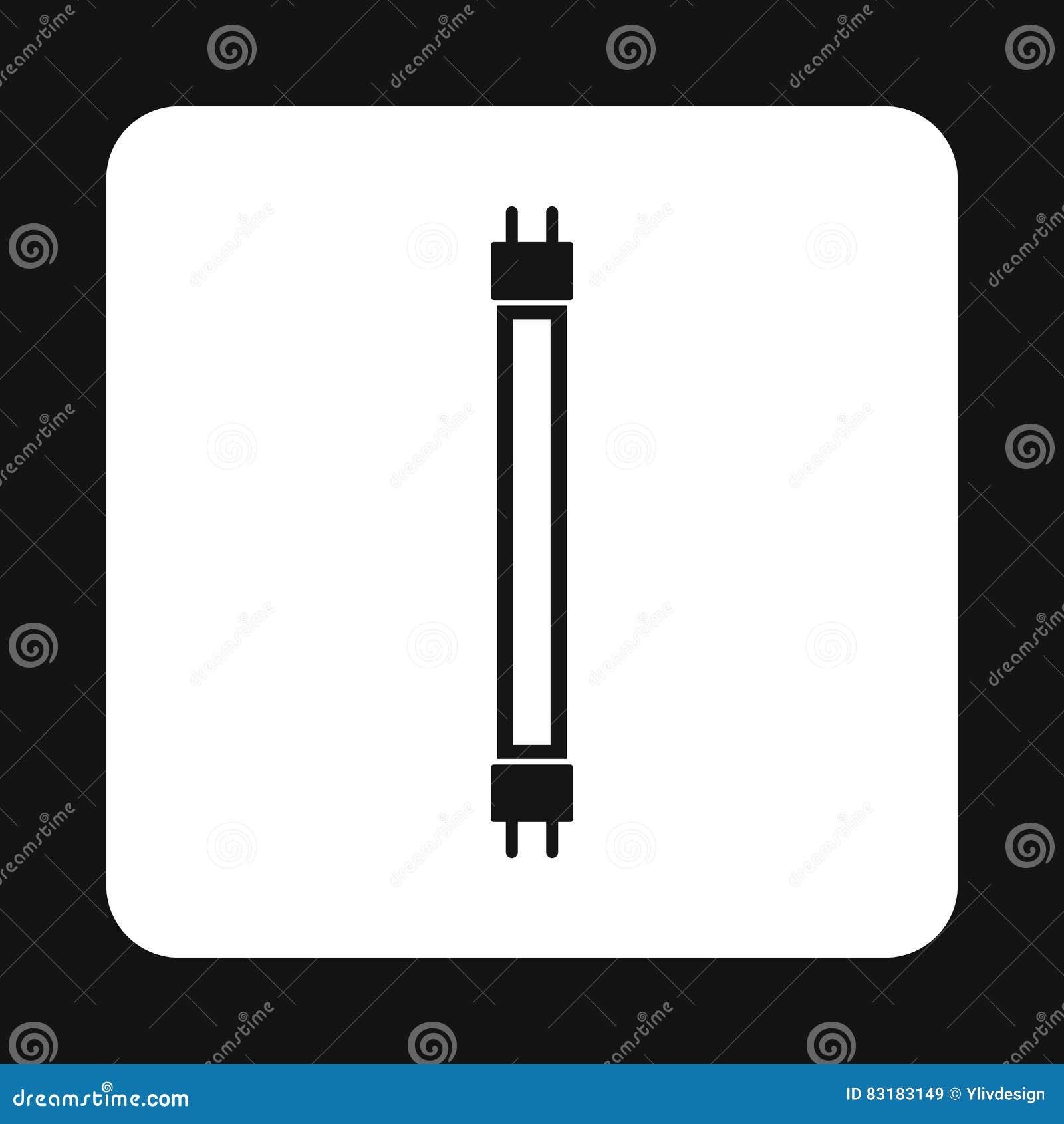 Fluorescent Tube Icon, Simple Style Stock Vector - Illustration of ...