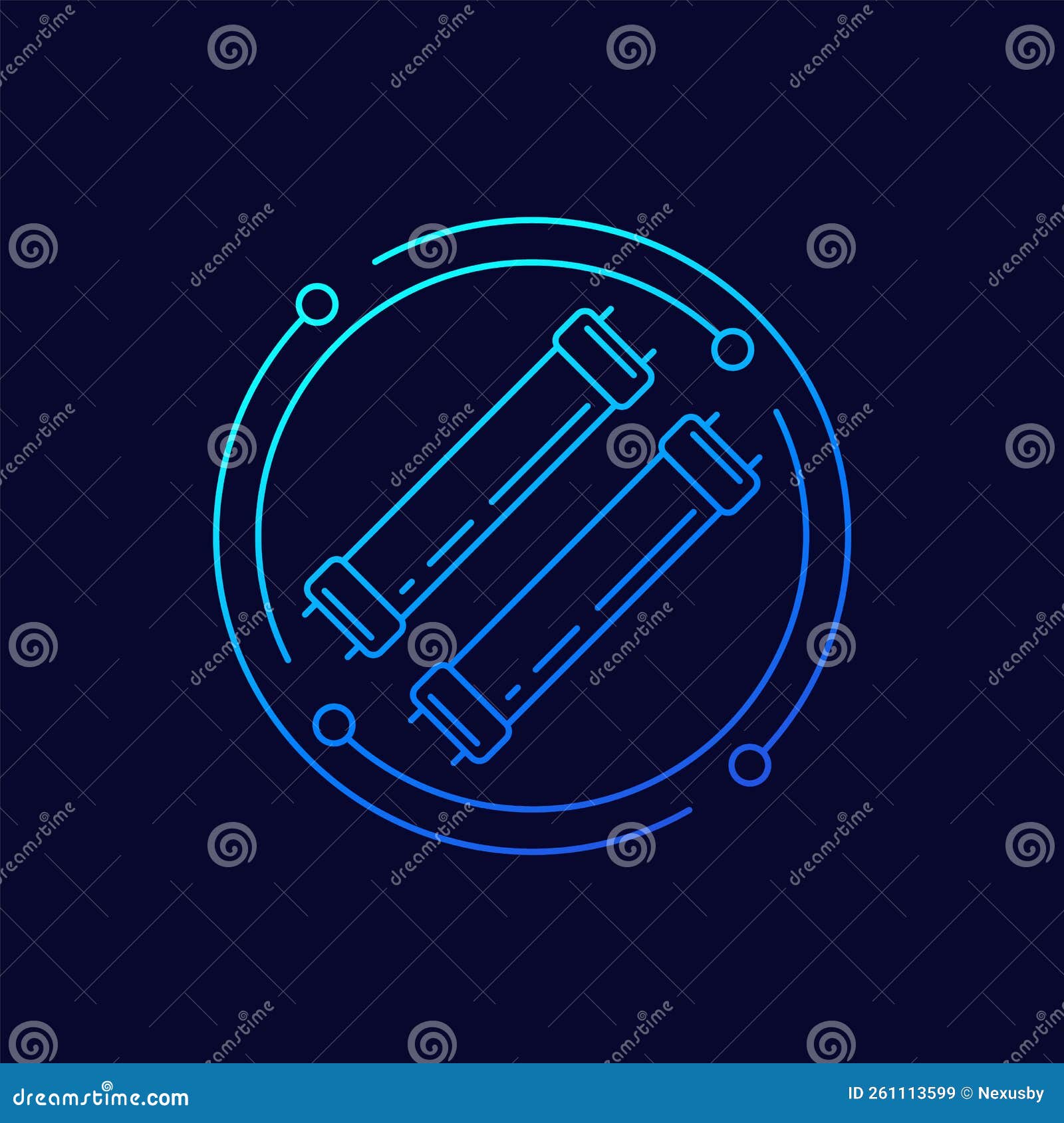 Fluorescent Tube, Lamp Line Vector Icon Stock Vector - Illustration of ...