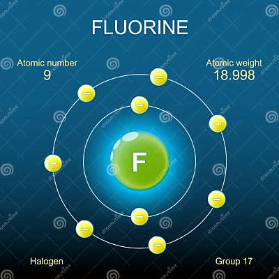 Fluorine Atom Structure. Bohr Model of Atom Stock Illustration ...