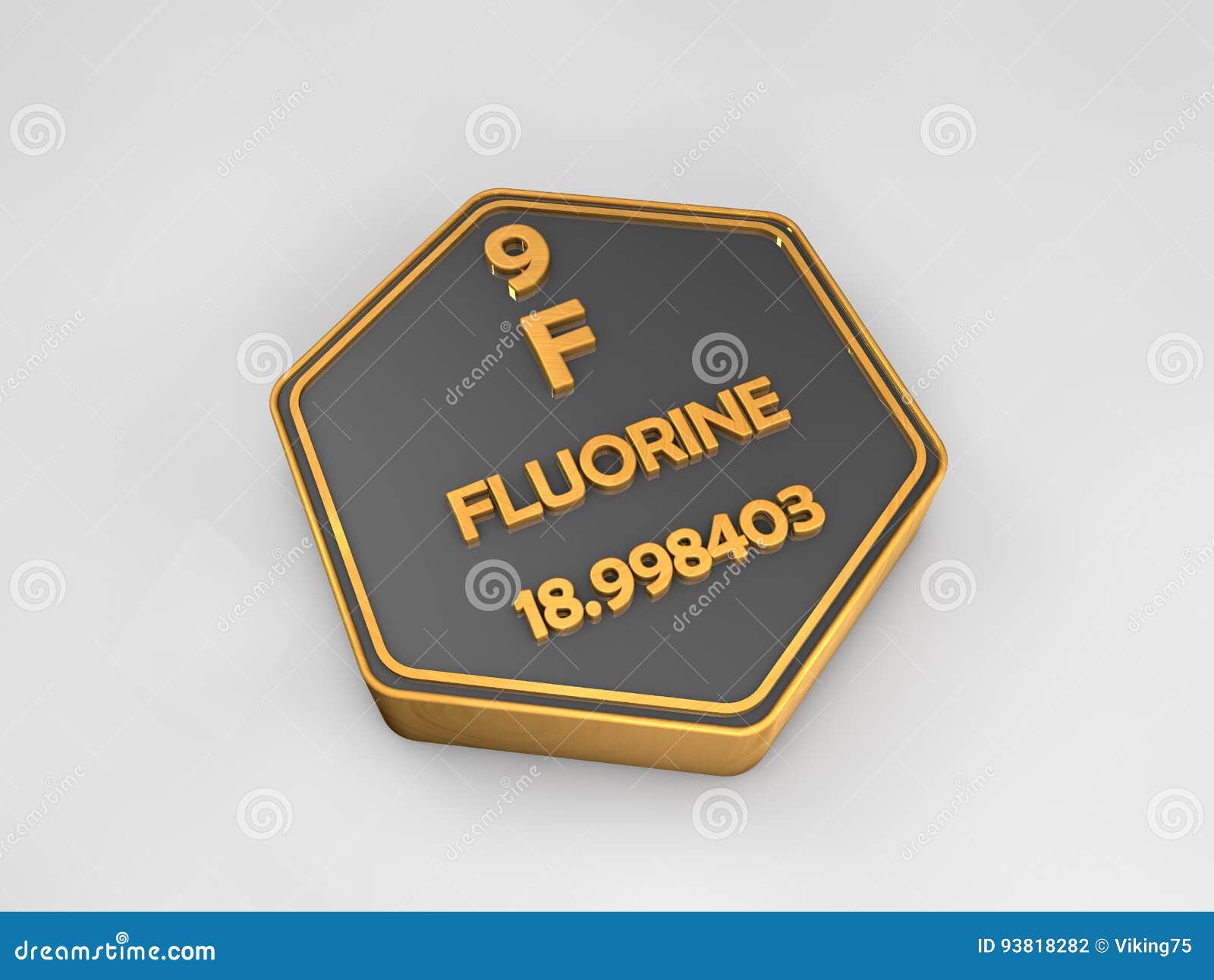 Fluorine - F - Chemical Element Periodic Table Hexagonal Shape Stock ...