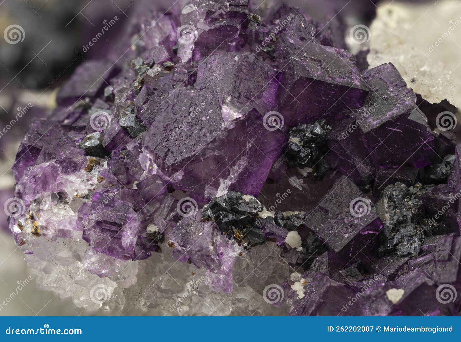 Fluorite Mineral Sample Close-up Stock Image - Image of glassy, violet ...
