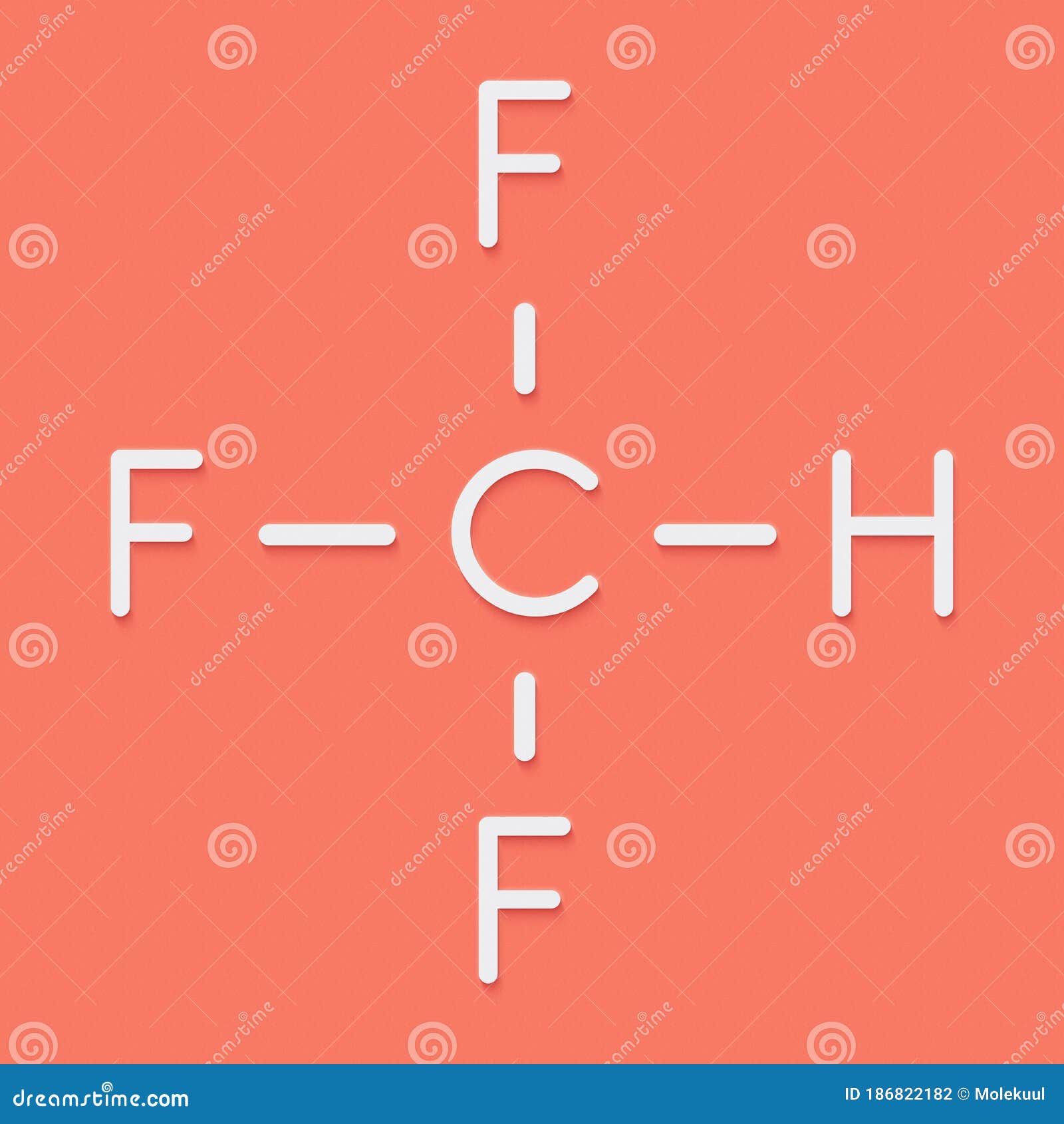 Fluoroform Greenhouse Gas Molecule. Skeletal Formula. Stock ...