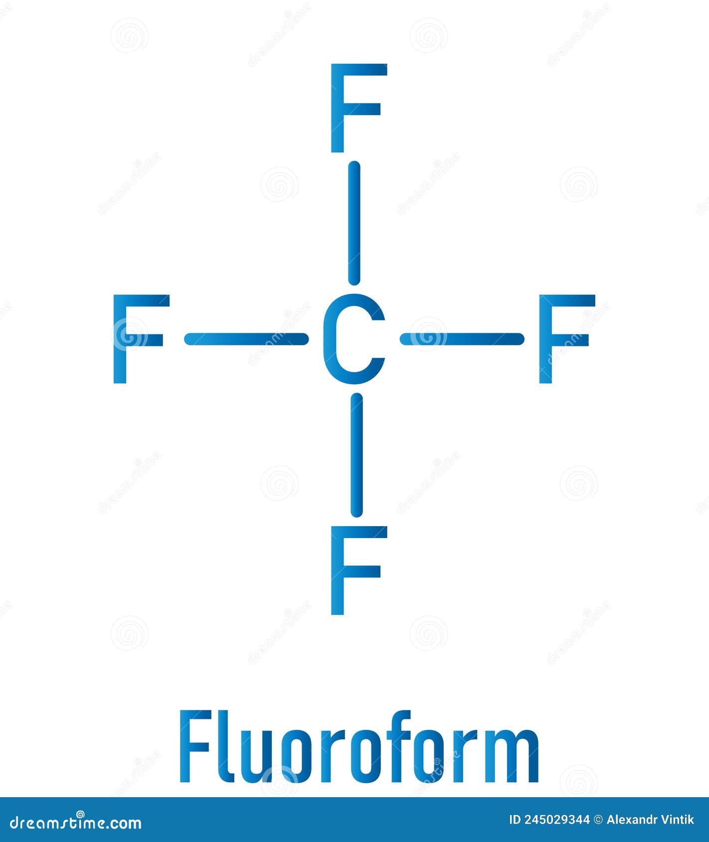 Fluoroform Greenhouse Gas Molecule. Skeletal Formula Stock Vector ...