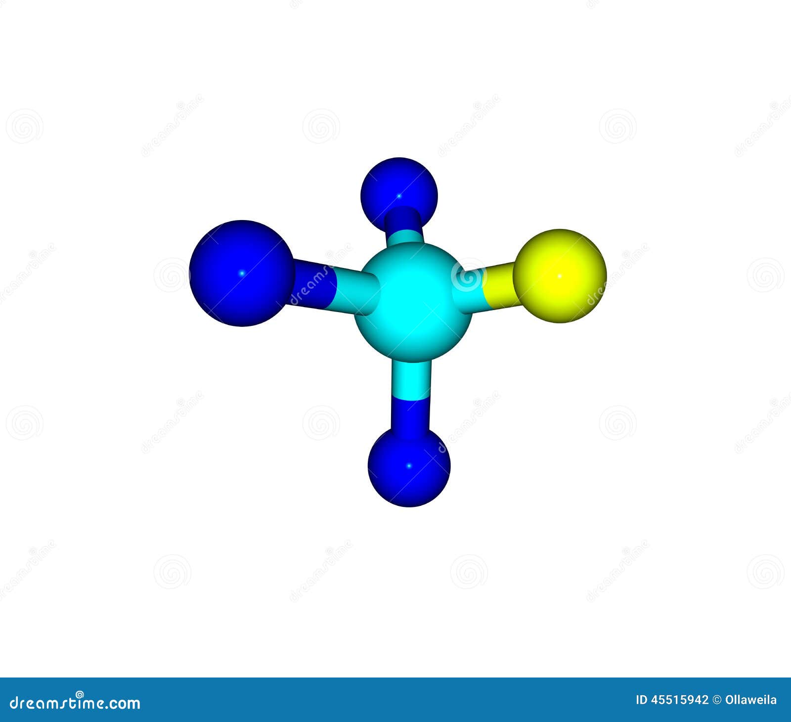Fluoroform Molecule Isolated on White Stock Illustration - Illustration ...