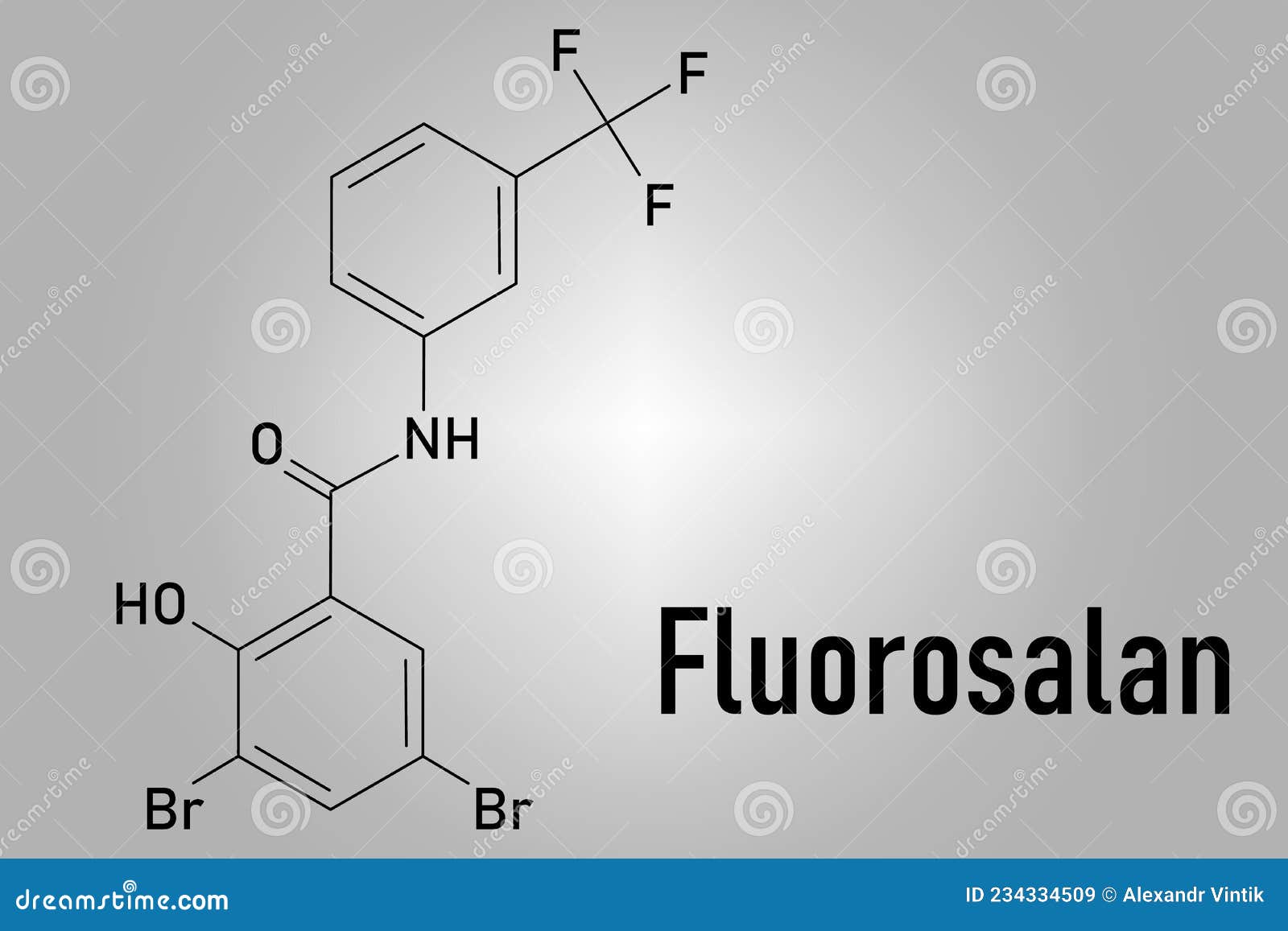 Fluorosalan Antiseptic Molecule. Skeletal Formula Stock Vector ...