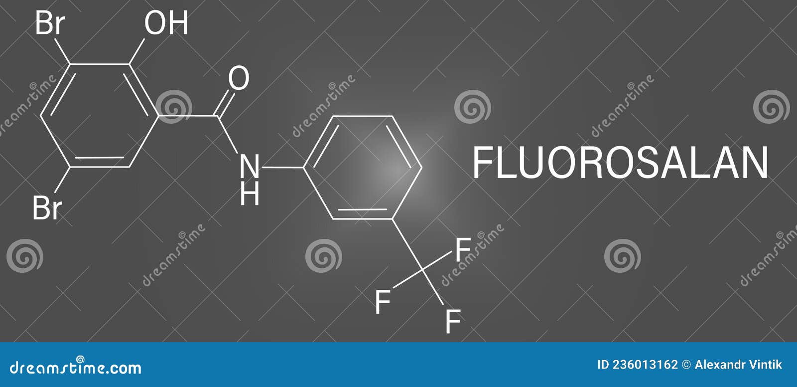 Fluorosalan Antiseptic Molecule. Skeletal Formula Stock Vector ...