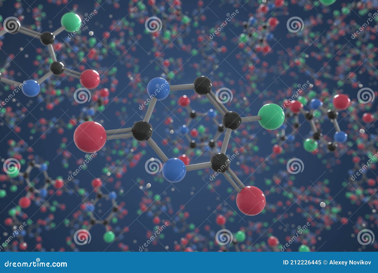 Fluorouracil Molecule. Ball-and-stick Molecular Model. Chemistry ...