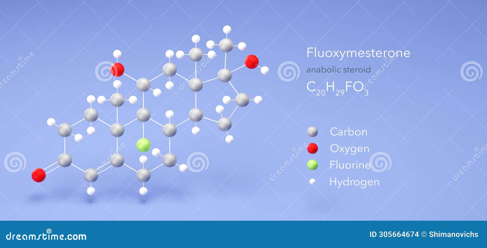 Fluoxymesterone Molecule, Molecular Structures, Anabolic Steroid, 3d ...