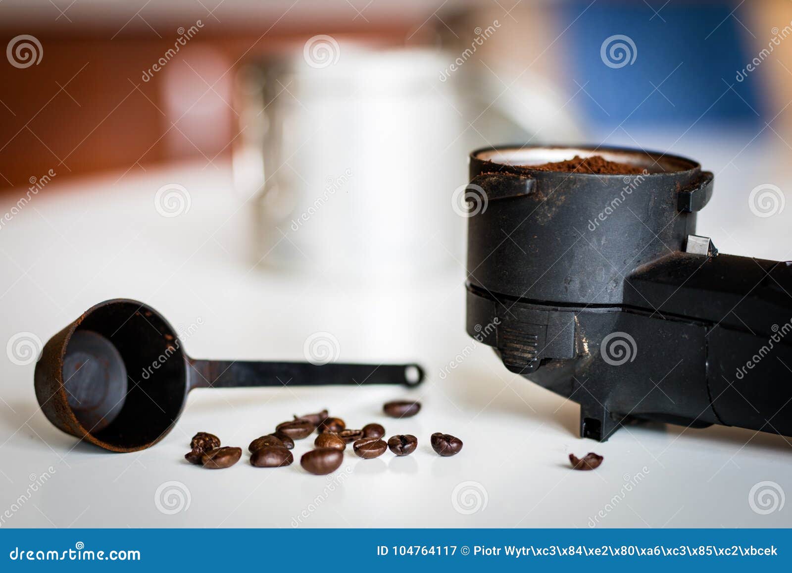 Flush the Espresso Machine on the Kitchen Table. the Process of Stock ...