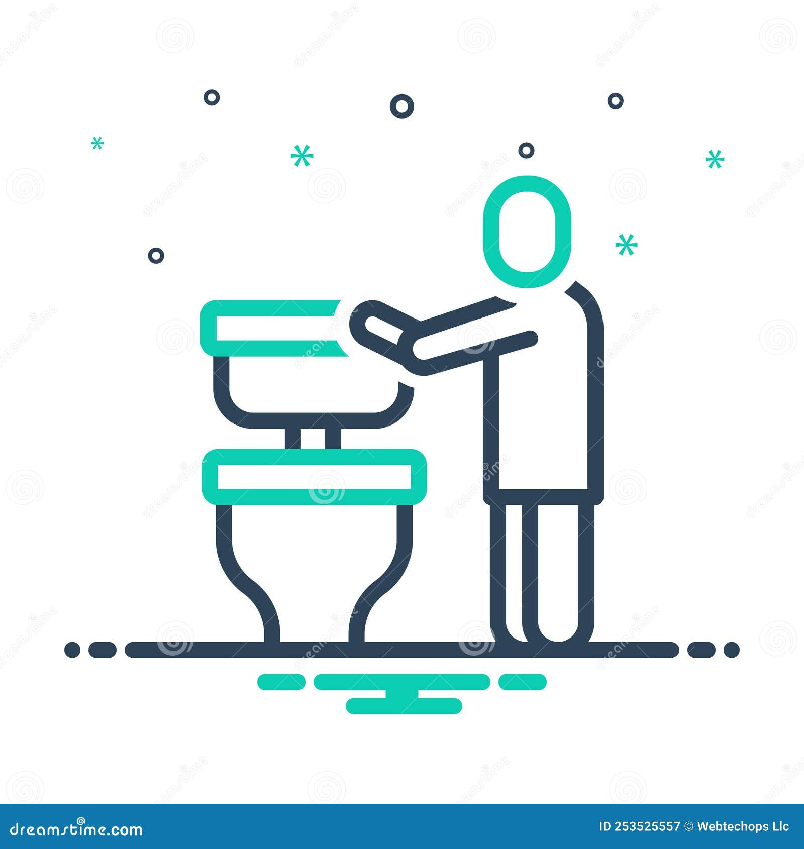 Mix Icon for Flush, Toilet and Hygienic Stock Vector - Illustration of ...