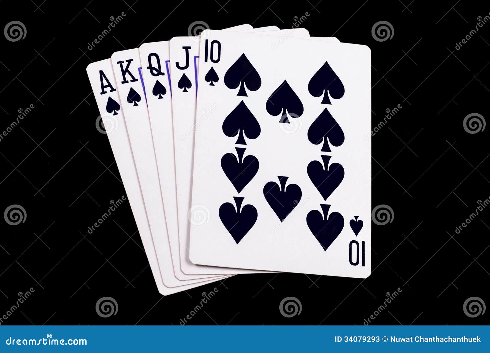 Flush royal cards isolated stock image. Image of lucky - 34079293