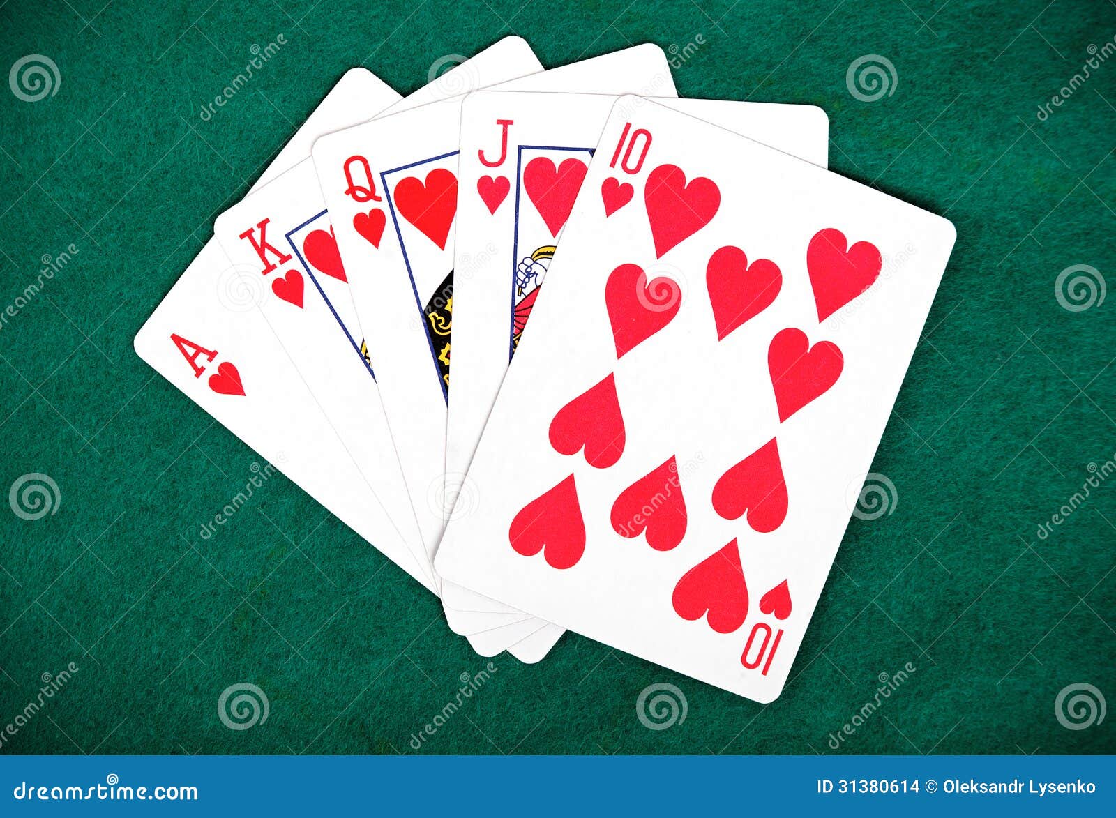 Flush Royal stock photo. Image of cards, casino, green - 31380614
